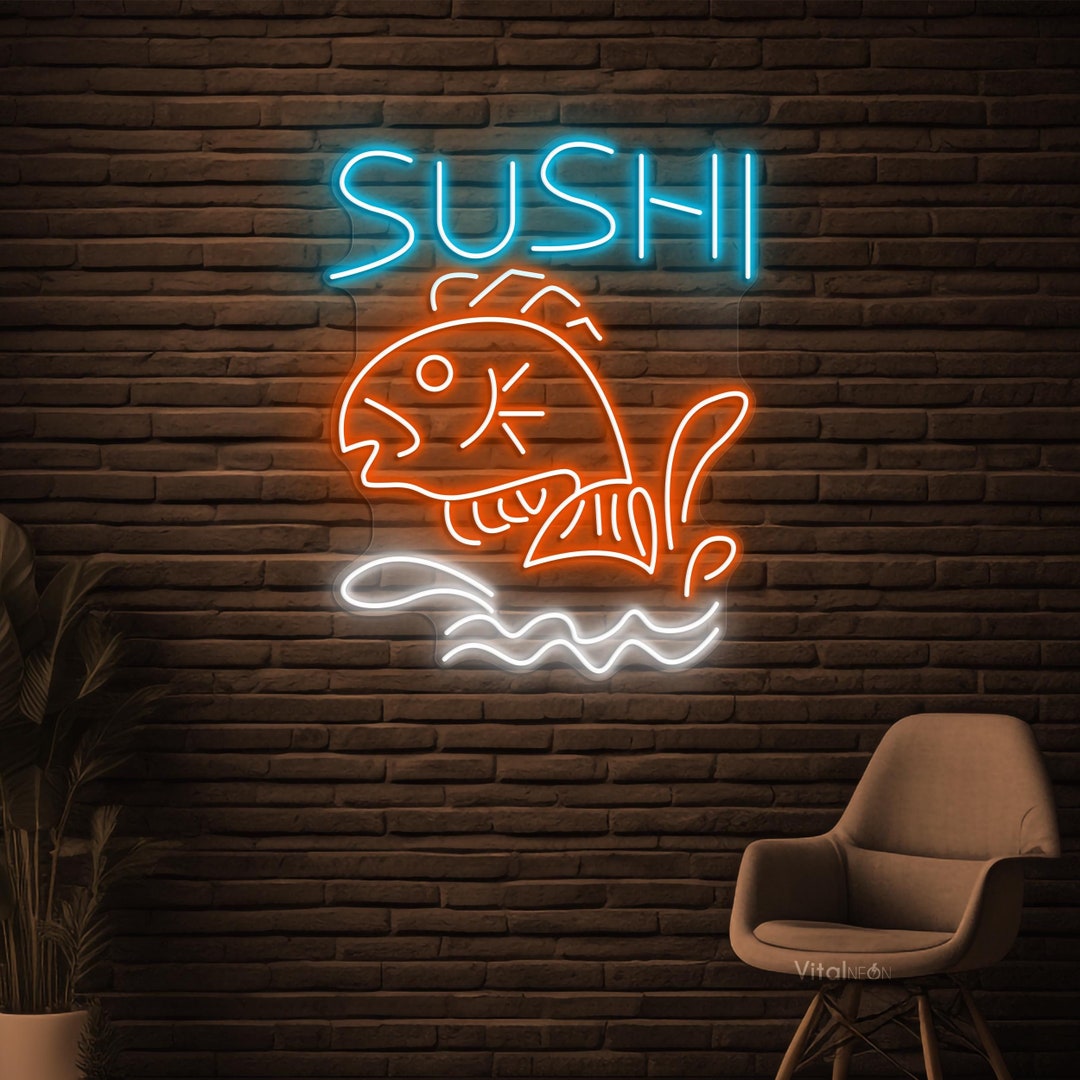 Sushi Neon Sign, Sushi LED Light, Sushi Fish LED Light, Japanese ...