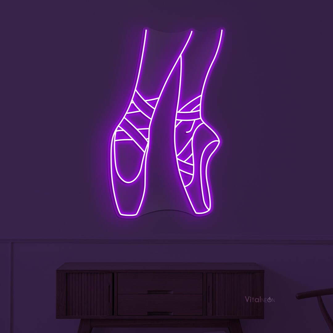 Ballet Shoe Neon Sign, Ballet Shoe LED Light, Dancing Shoe Wall Decor ...