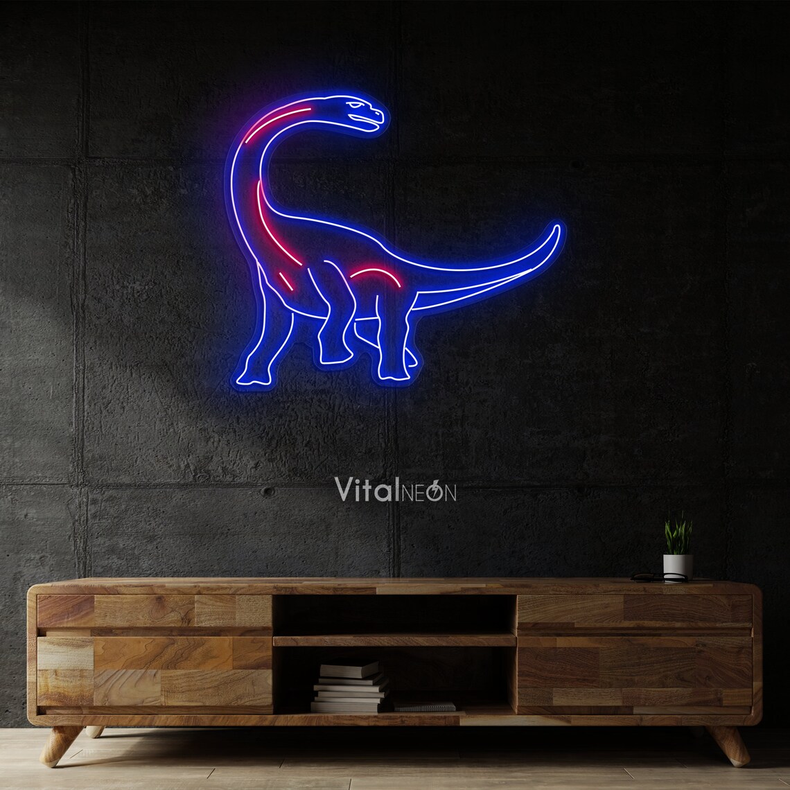Dinosaur Brachiosaurus Neon Sign Kids Room Game Decor Night Light LED ...