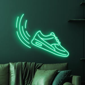 Running Shoe LED Light Neon Sign, Sports Shop Wall Art, Lover Home Gift ...