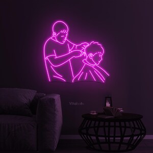 Barber Neon Sign, Haircut LED Light, Barber LED Neon Art, Barber ...