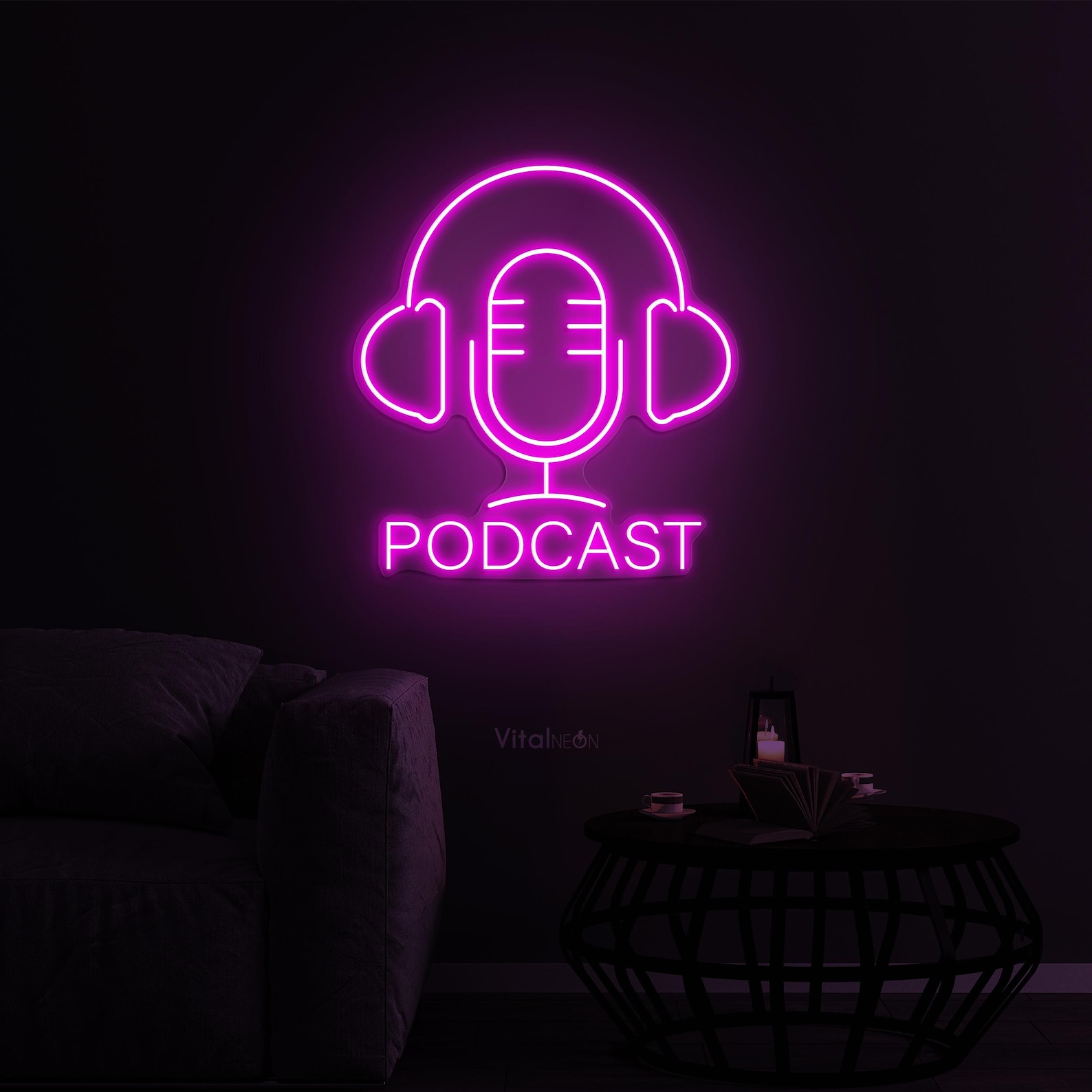 Podcast Neon Sign, Podcast LED Light, Recording Studio Decor, Talk Show ...