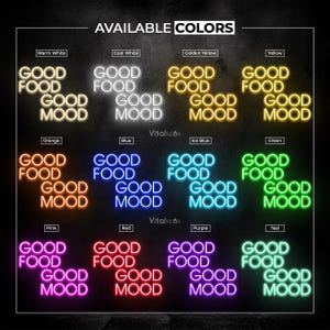 Good Food Good Mood Neon Sign, Good Food Good Mood LED Light, Home ...
