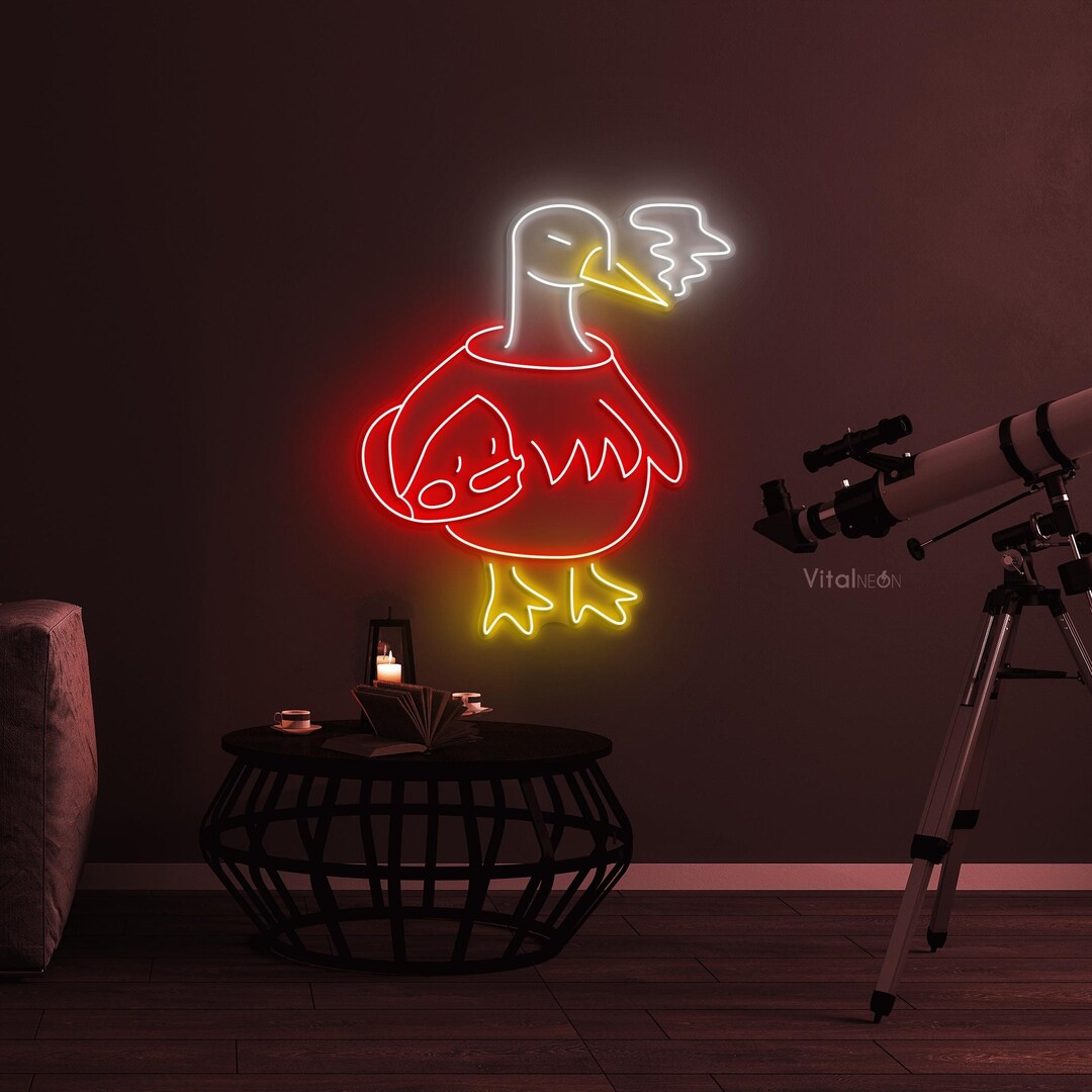 Astronaut Duck LED Neon Sign Colorful Bird Wall Art for Nursery Kids ...