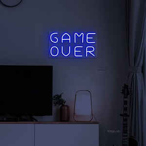 Game Over Neon Sign, Game Over LED Light, Gamer Zone Wall Decor, Arcade ...