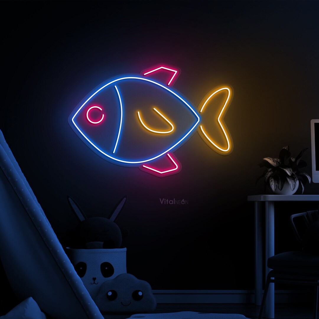 Fish Neon Sign, Fish Neon Light, Fish Wall Art Decor, LED Fish Neon ...