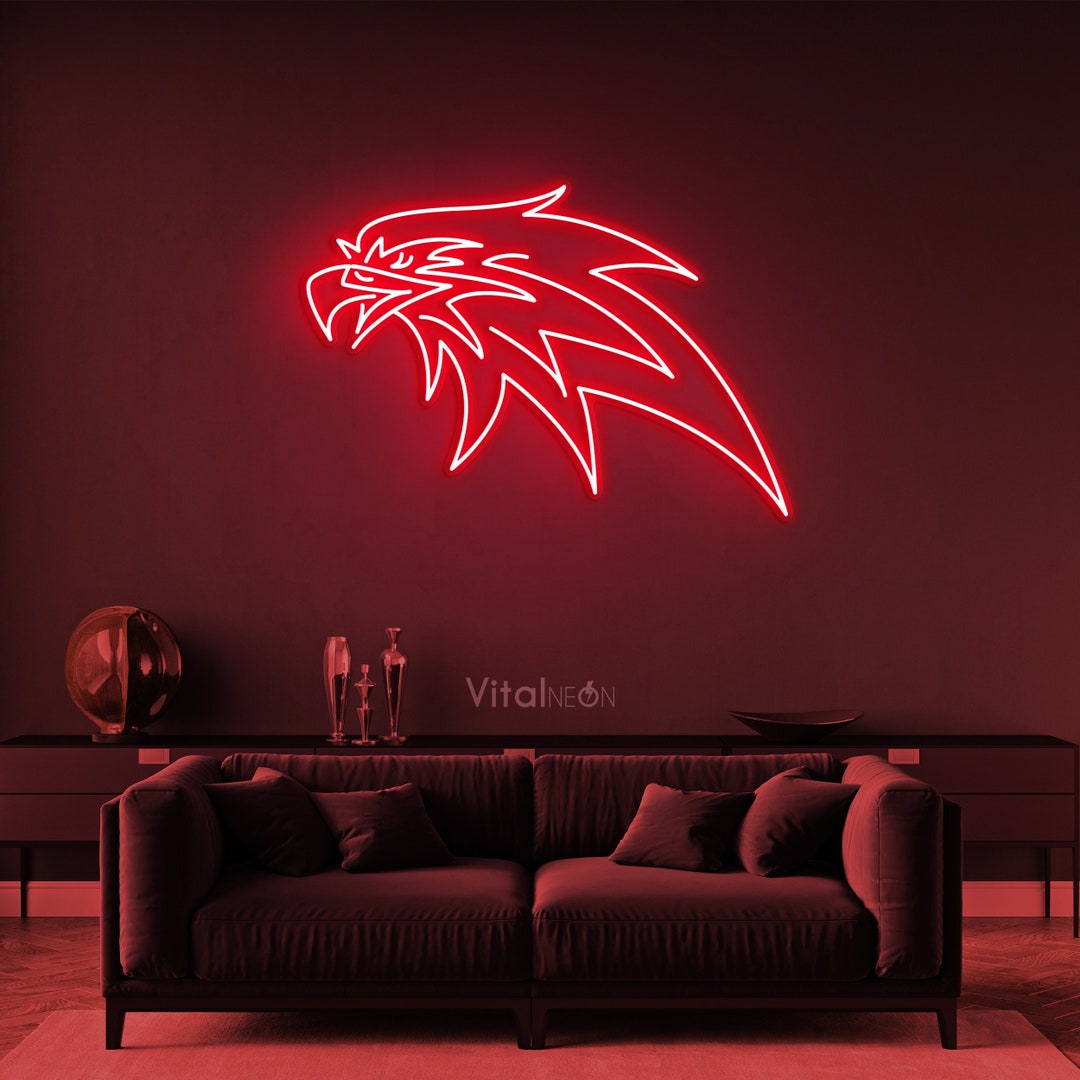 Eagle Head Neon Light, Eagle Wall Decor, Bird of Prey Neon Sign, LED ...