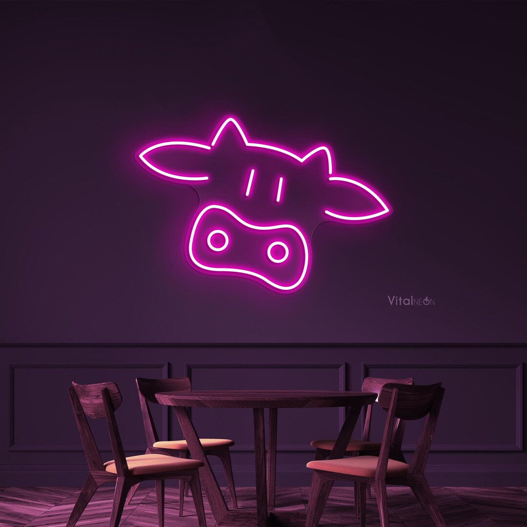 Dairy Cow Neon Sign, Dairy Cow LED Light, Dairy Cow Wall Decor, Dairy ...
