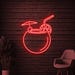 Coconut Neon Sign Tropical Drink LED Light Tiki Bar Margarita Cocktail ...