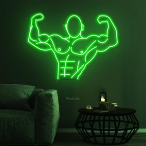 Bodybuilder Neon Sign, Bodybuilder LED Light, Muscle LED Neon Art, Body ...
