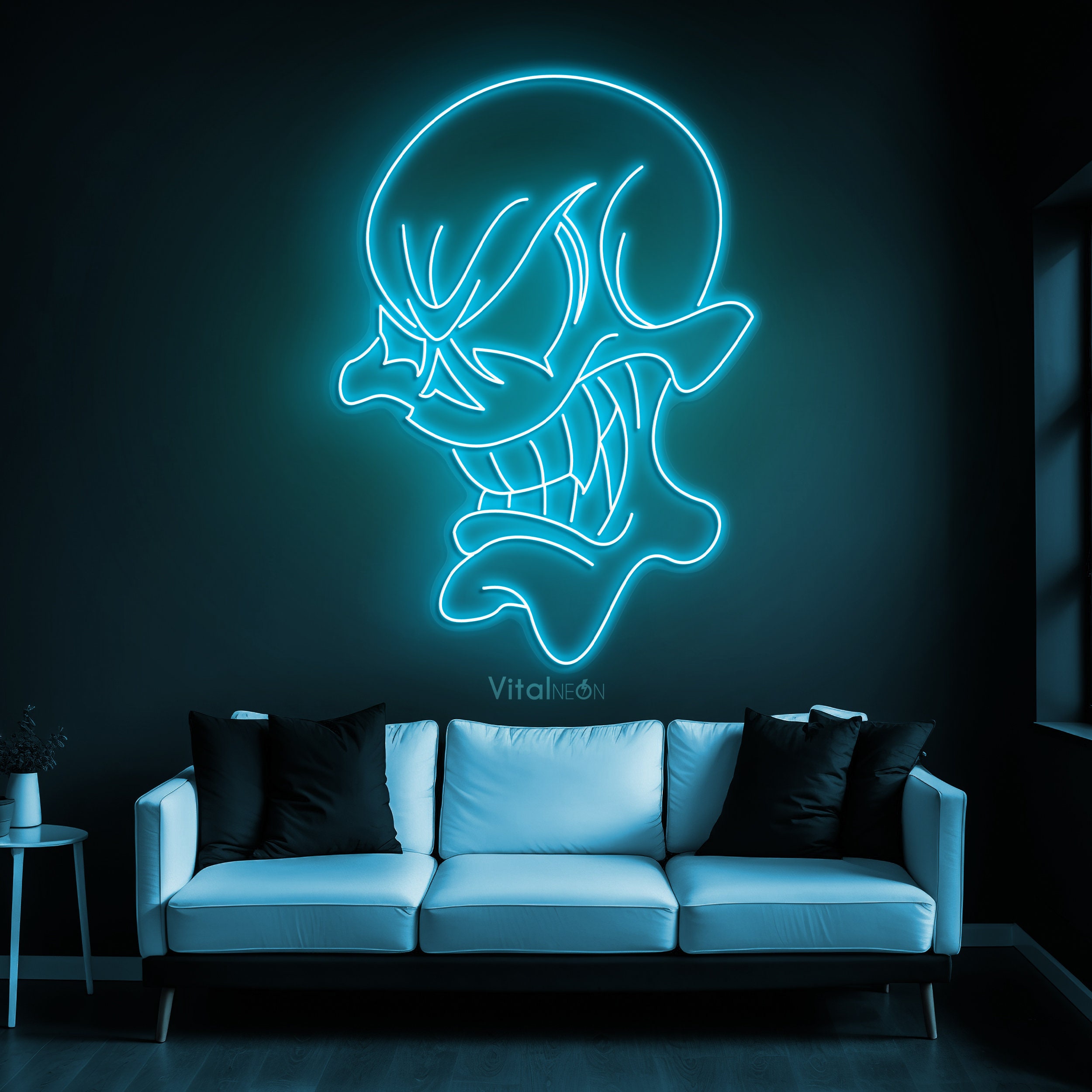 Skull Neon Sign, Skeleton Face Night Light for Room Decor, Hanging Neon ...