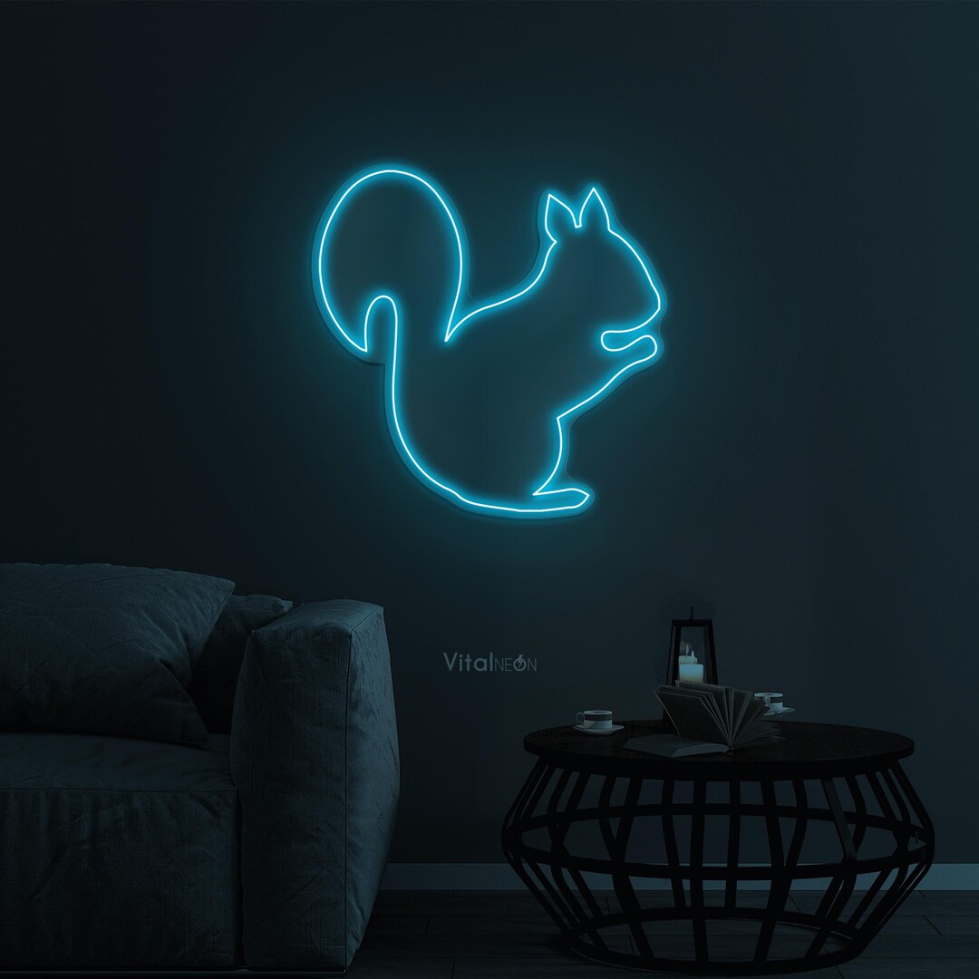 Squirrel Neon Sign, Squirrel LED Light, Squirrel LED Neon Art, Wildlife ...