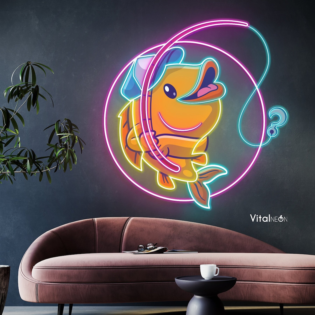 Fishing Neon Sign, Fish Neon Light, Light for Fisherman, Fish Pop Art ...