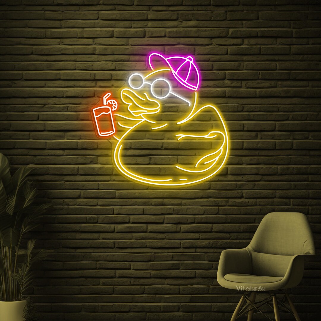 Duck Neon Sign, Chillin' Duck LED Light, Beach Duck Wall Art, Summer ...