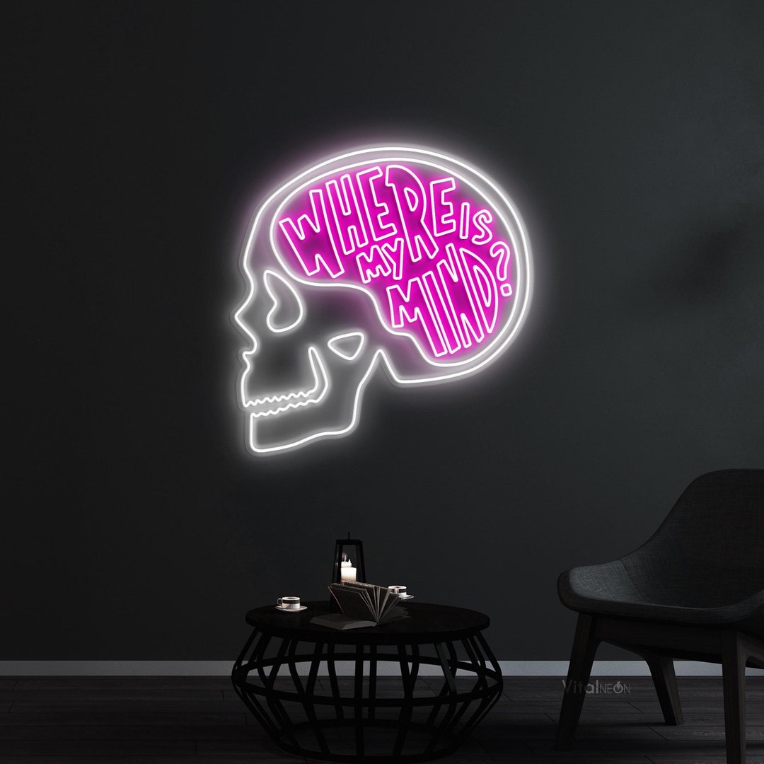 Skull Neon Sign, Skull LED Light, Brain Wall Decor, Hospital Led Sign ...