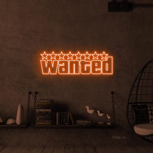 Wanted Neon Sign, Wanted LED Light, Outlaw Wall Decor, Game Room Wall ...