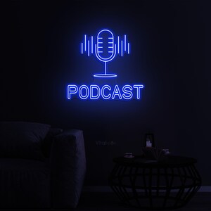 Podcast Neon Sign, Podcast LED Light, Microphone Neon Light, News ...