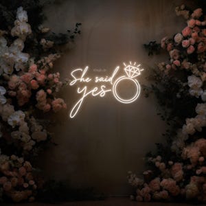She Said Yes Neon Sign, She Said Yes LED Light, Engagement Party Sign ...