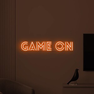 Game on Neon Sign, Game on LED Light, Gaming Zone Wall Decor, Video ...