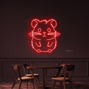 Hamster Neon Sign, Hamster LED Light, Rat Wall Led Sign, Mouse Wall ...