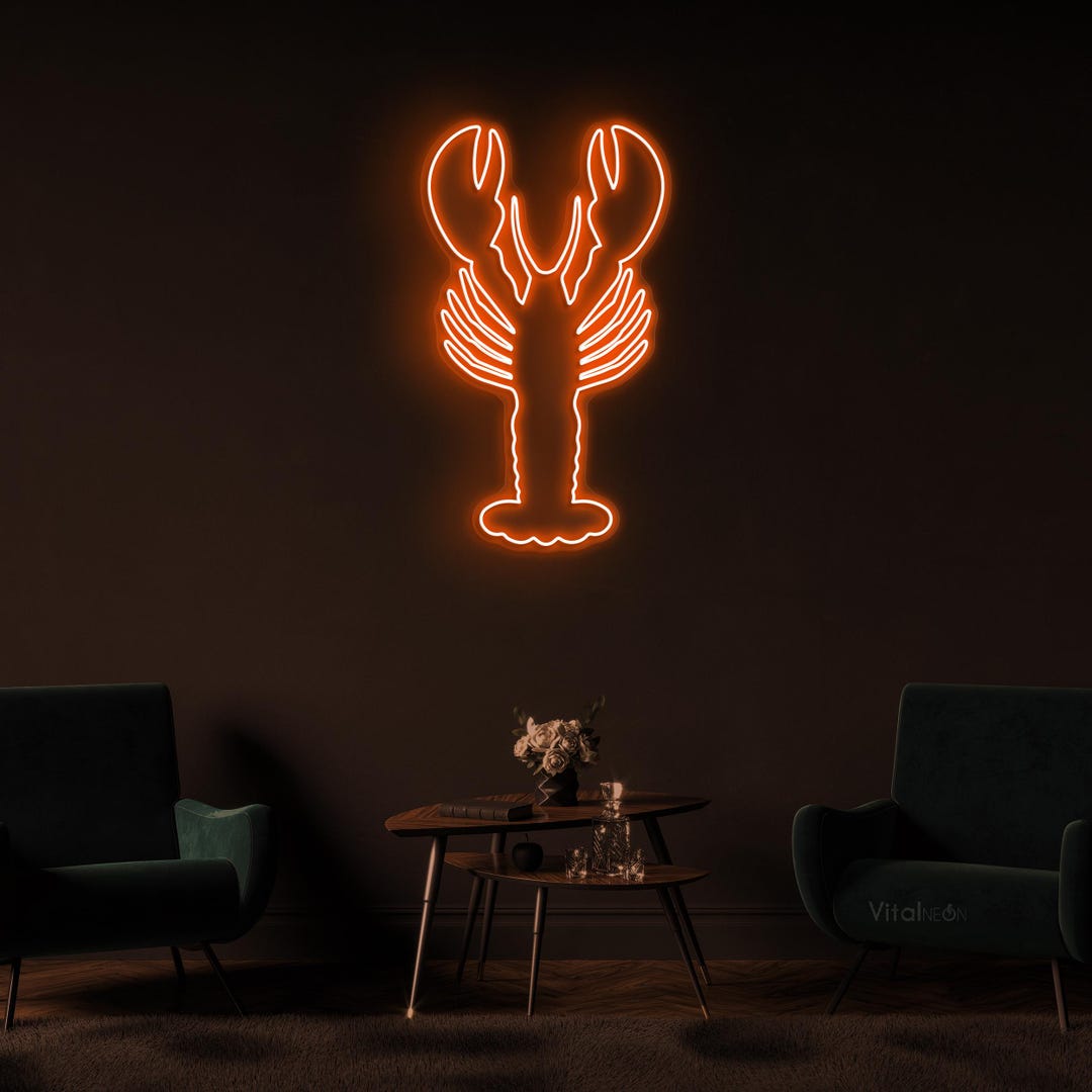 Lobster Neon Sign – Seafood Decor for Restaurants, Home, or Sea Animal ...