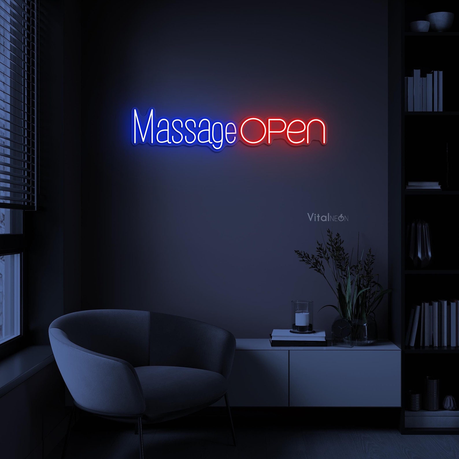 Massage Open LED Neon Sign Spa Wall Art for Therapy Room Salon Decor - Etsy