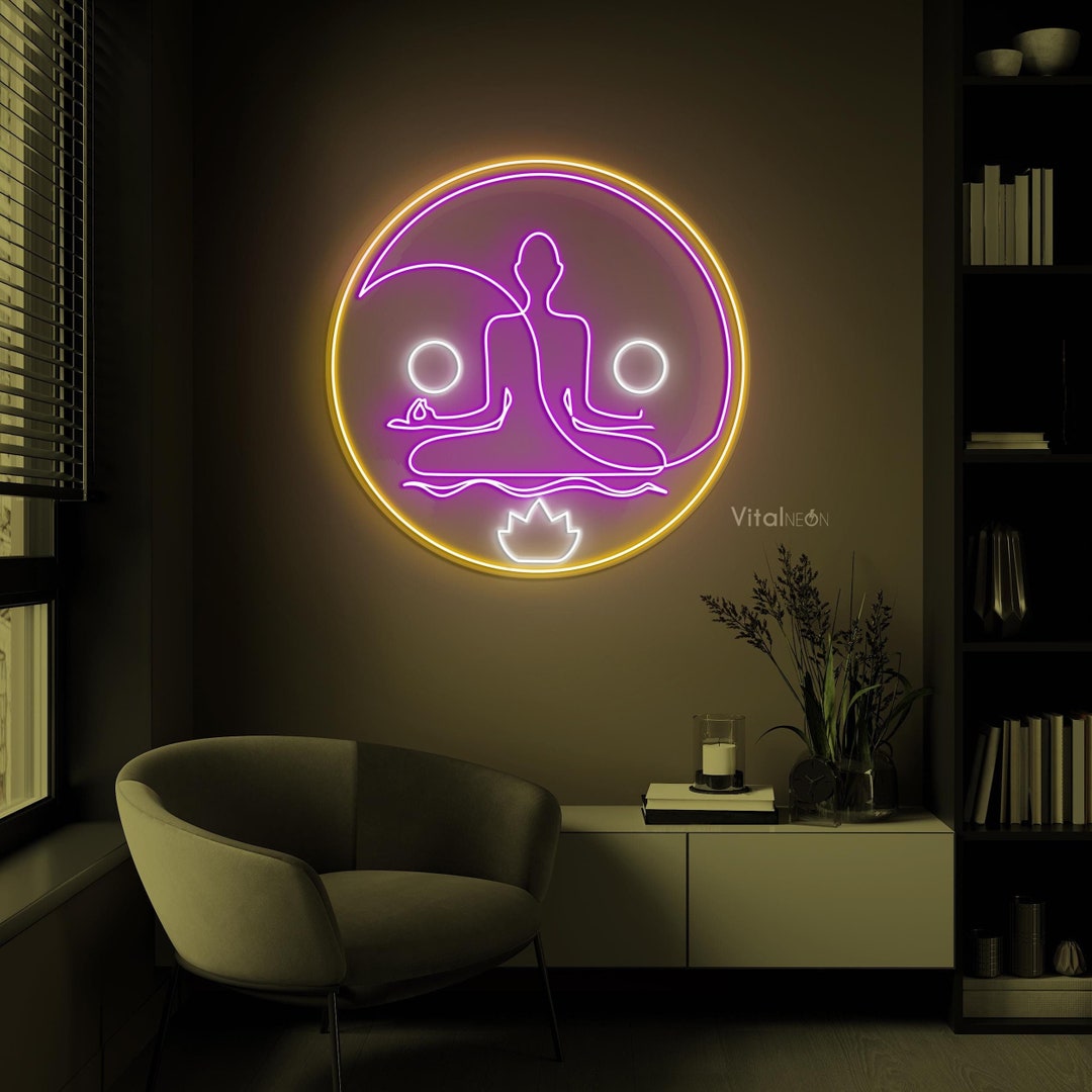 Yoga Neon Sign, Girl Yoga LED Light, Zen Wall Sign, Meditation Lamp ...