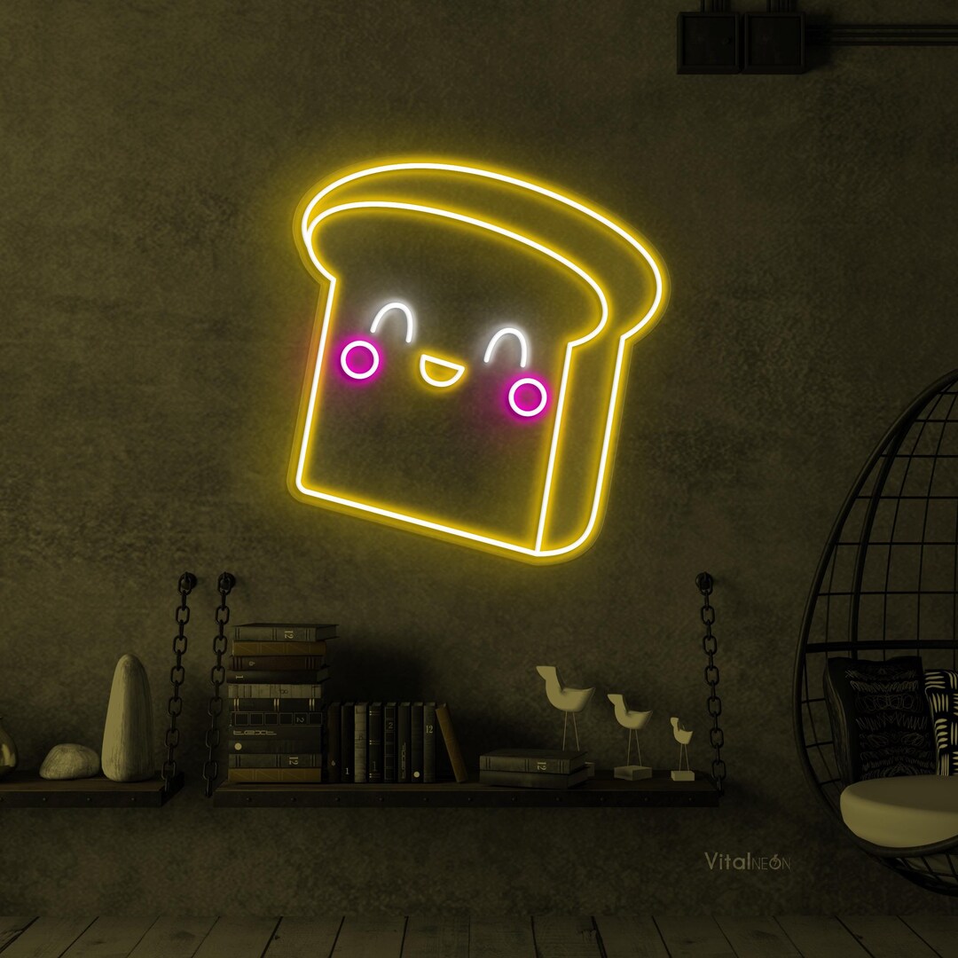 Bread Neon Sign, Toast LED Light, Bread Wall Decor, Kids Room Wall ...