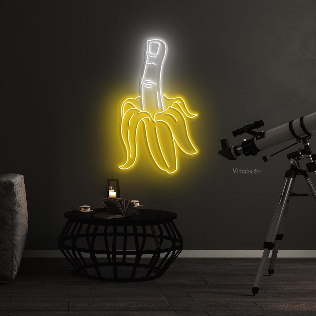 Middle Finger Banana Neon Sign, Middle Finger Banana LED Light, Banana ...