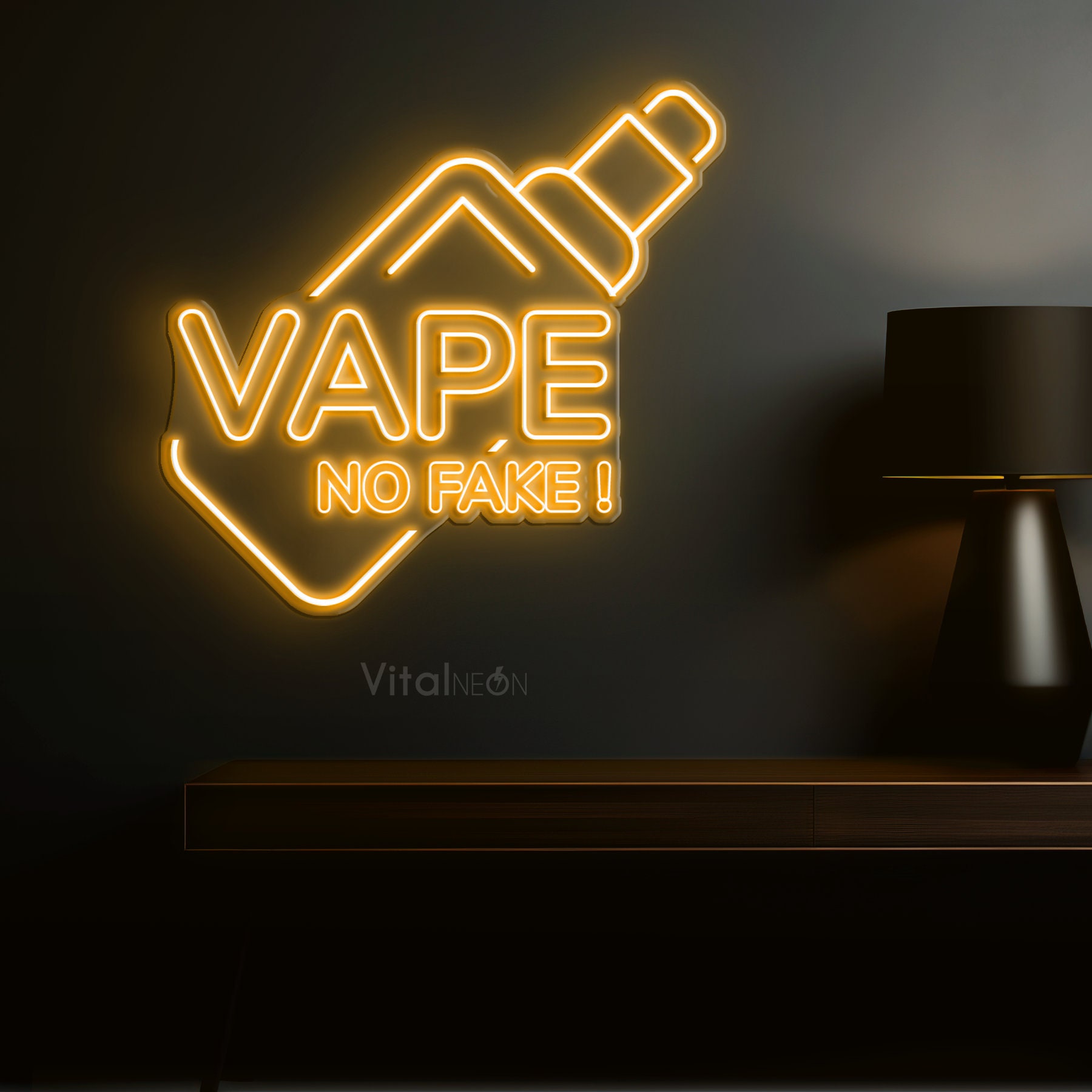 Vape No Fake LED Neon Light, Vape Shop Decor Sign, Home Bar, Club Decor ...