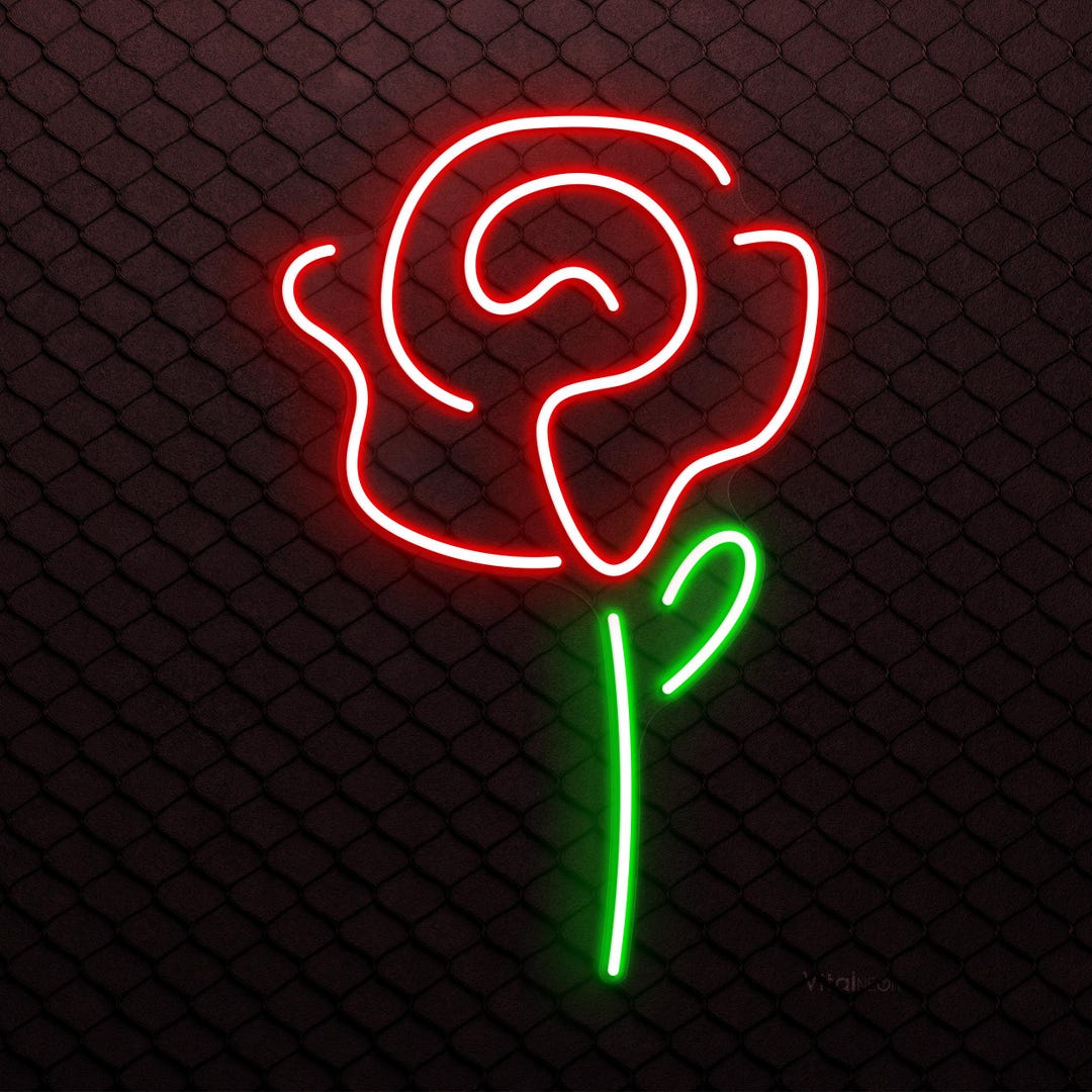Rose Neon Sign, Rose LED Light, Home Wall Art, Flower Shop Wall Decor ...
