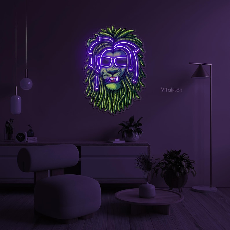 Lion With Glasses Neon Sign LED Light Pop Art Wall Decor Animal Gift - Etsy