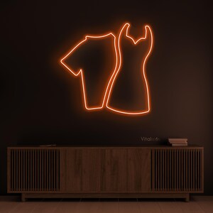 T-shirt & Dress Neon Sign, T-shirt and Dress LED Light, Clothing Wall ...
