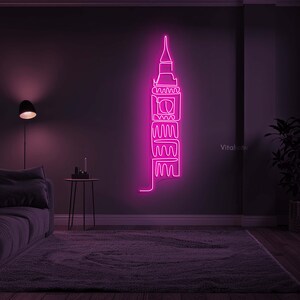 Big Ben Neon Sign, Big Ben LED Light, London Tower LED Neon Art, Big ...