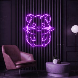 Hamster Neon Sign, Hamster LED Light, Rat Wall Led Sign, Mouse Wall ...
