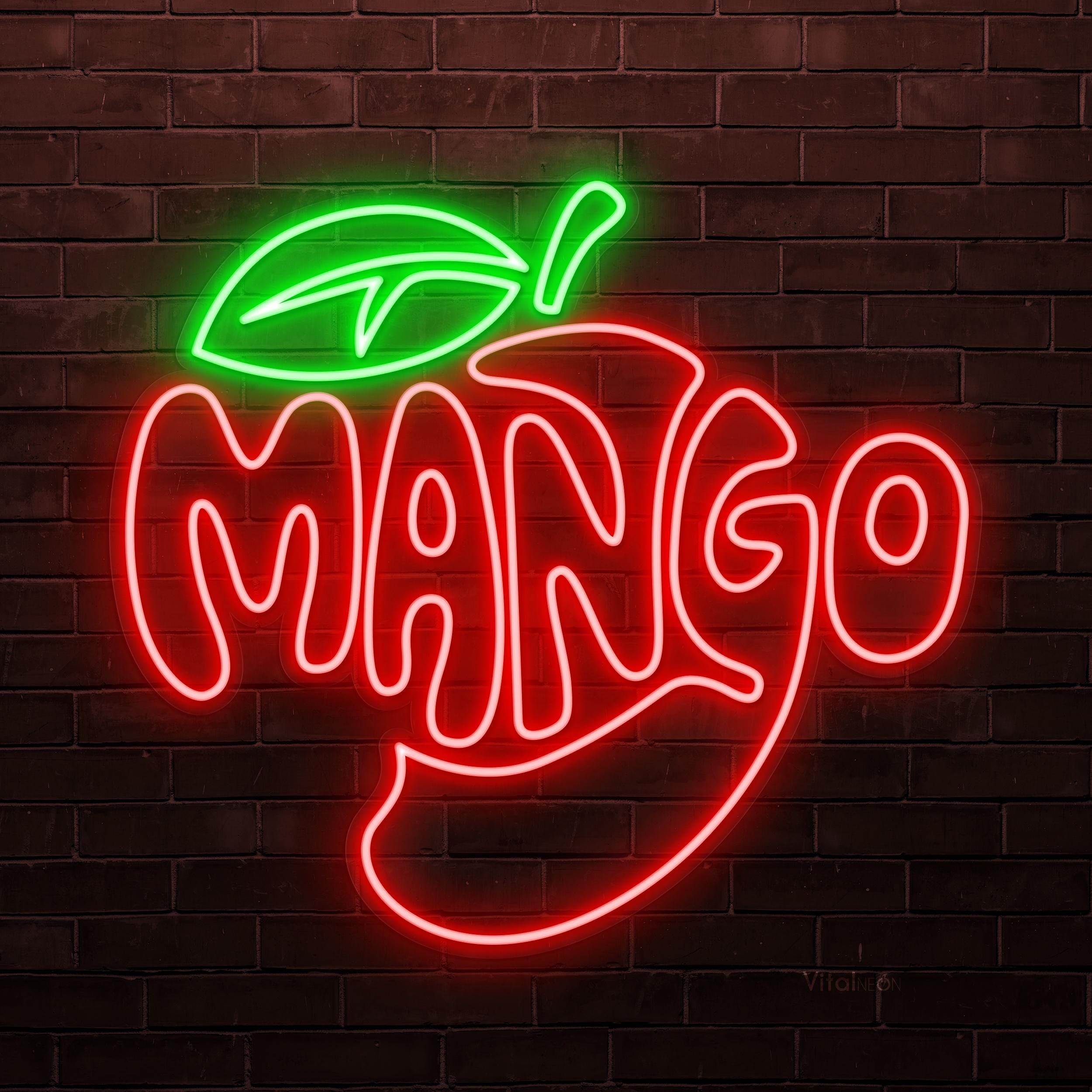 MANGO Neon Sign, Mango Logo LED Light, MANGO Fruit Wall Art, Fruit Shop ...