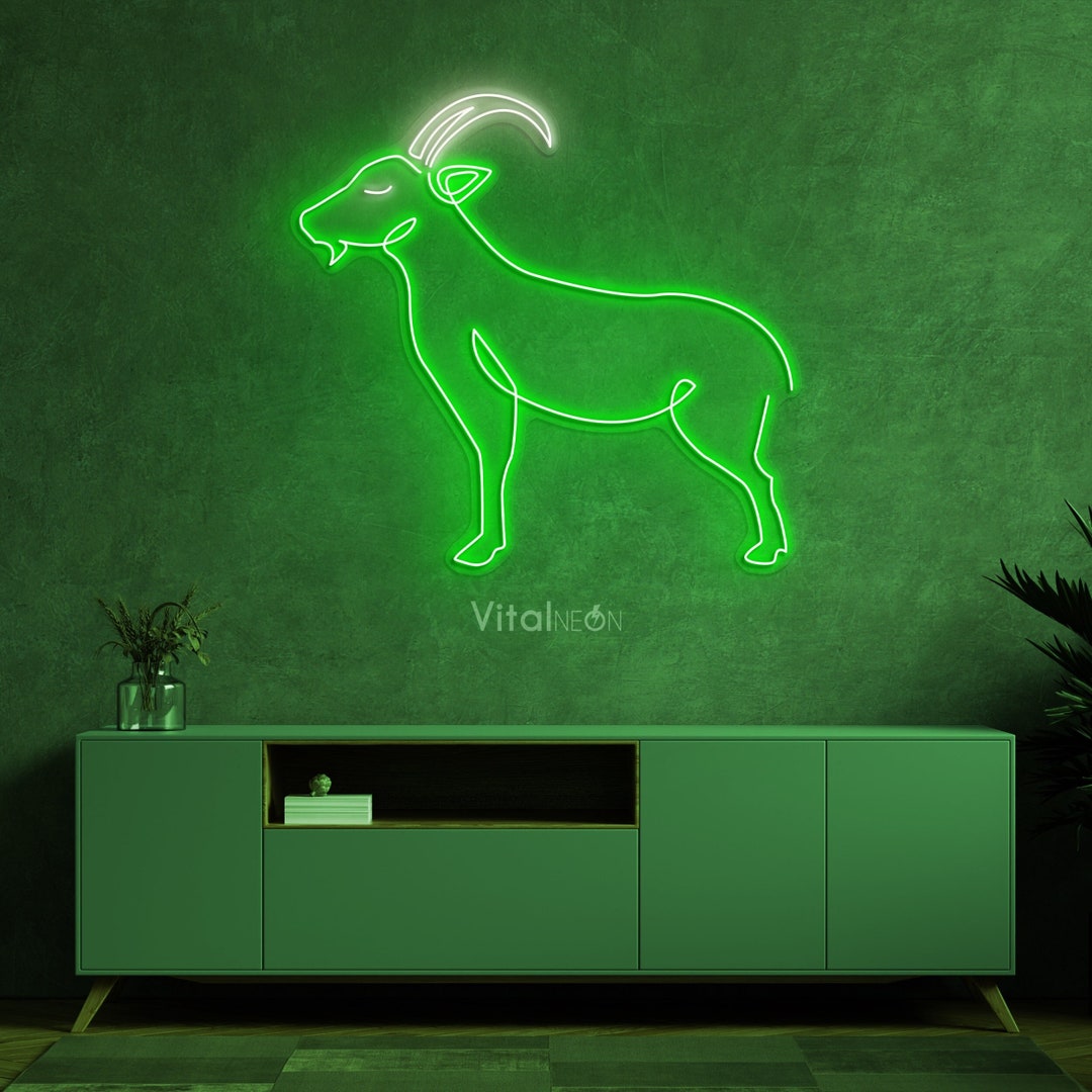 Goat Neon Sign, LED Wall Art Light, Goat LED Sign, Room Wall Decor ...
