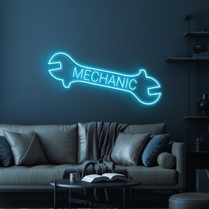 Mechanic Neon Sign, Mechanic LED Light, Car Repair Shop Wall Decor ...