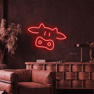 Dairy Cow Neon Sign LED Light Farm Wall Art Animal House Home Milk ...