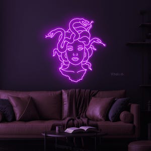 Medusa Neon Sign, Medusa Head LED Light, Mythological Creature Neon Art ...