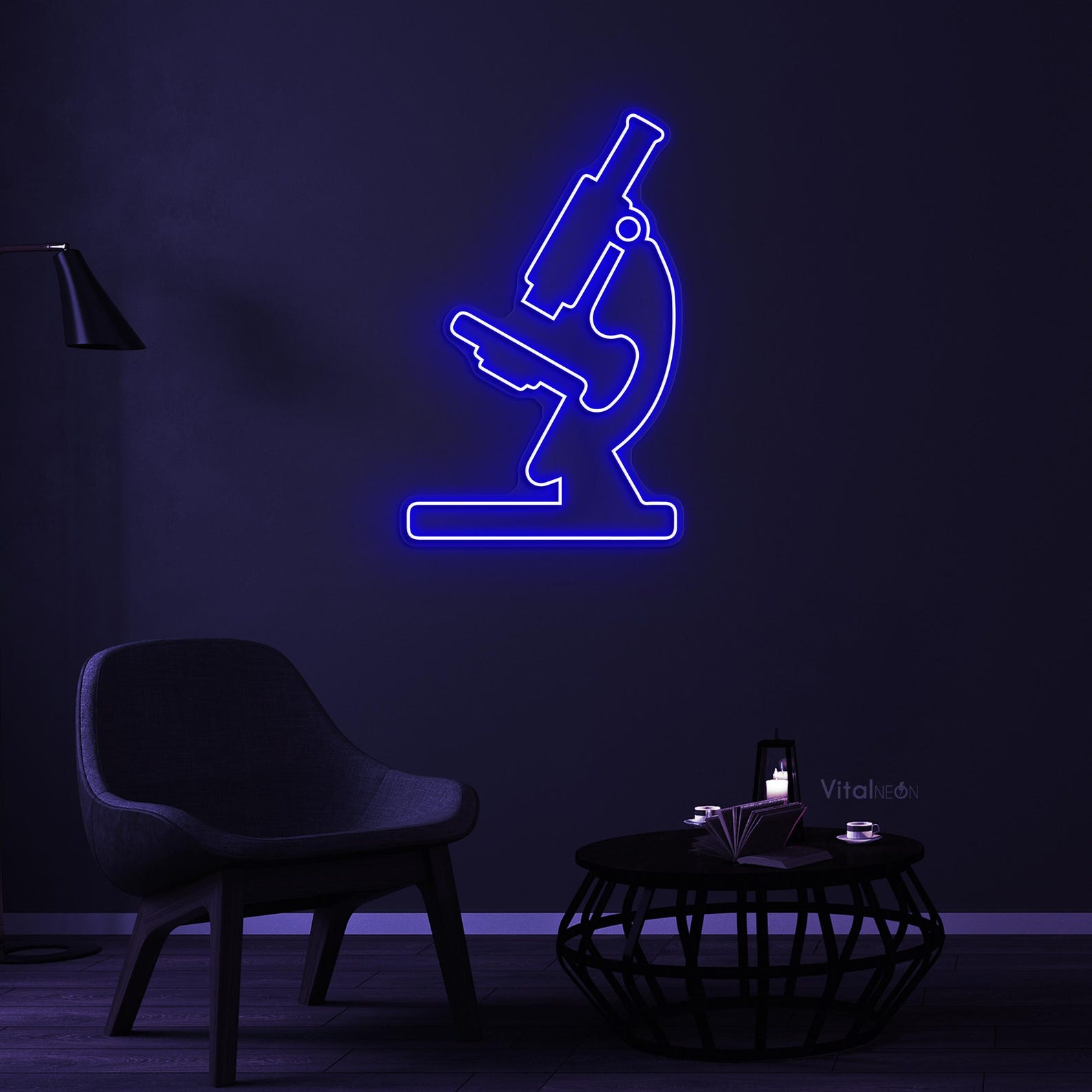 Microscope Neon Sign, Microscope LED Light, Scientist Wall Decor ...