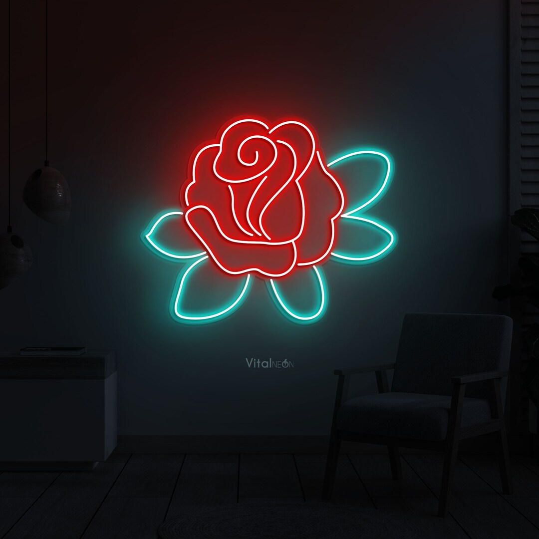 Rose Flower LED Neon Light, Rose LED Neon Sign, Wedding Decoration ...