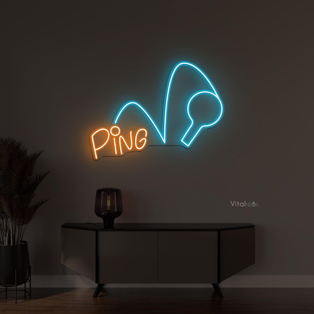 Ping Pong Neon Sign, Ping Pong LED Light, Table Tennis Wall Decor, Ping ...