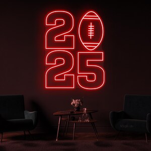 2025 Football Neon Sign, 2025 Football LED Light, 2025 Wall Art ...