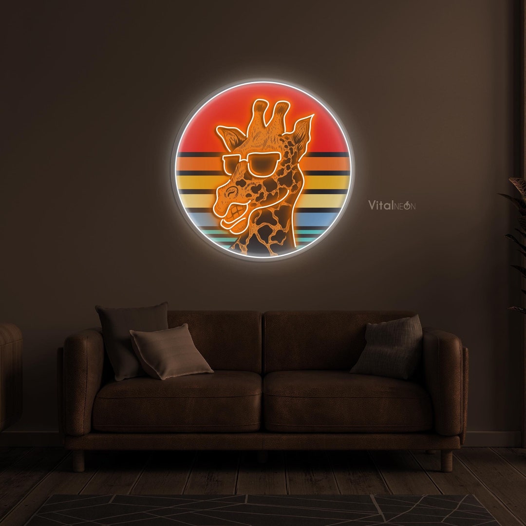 Giraffe LED Neon Sign, Pop Art Kids Room Animal Lover Gift Decor - Etsy