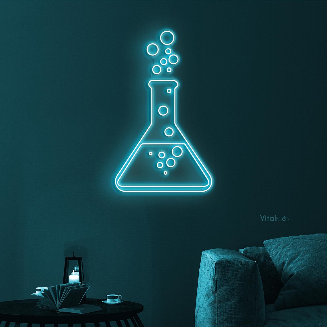 Flask Beaker LED Neon Sign, Chemistry Science Lab School College ...