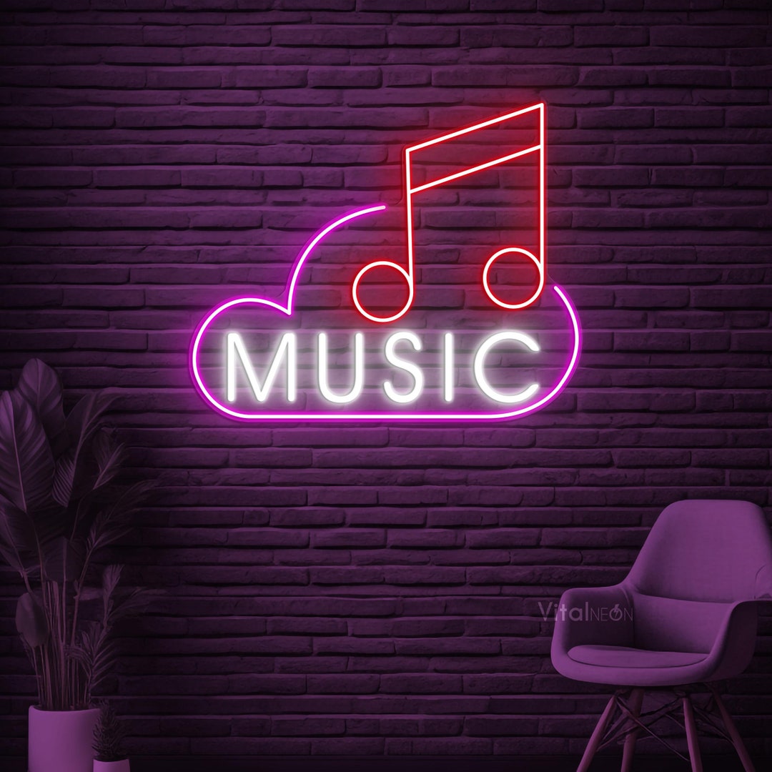 Music Neon Sign, Music Note LED Light, Music Lover Wall Decor, Dance ...