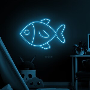Fish Neon Sign, Fish Neon Light, Fish Wall Art Decor, LED Fish Neon ...