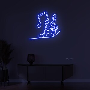 Music Notes Neon Sign, Music Notes LED Light, Treble Clef LED Neon Art ...