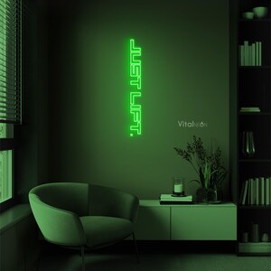 Just Lift Neon Sign LED Wall Decor Gym Motivation Workout Art Heavy ...